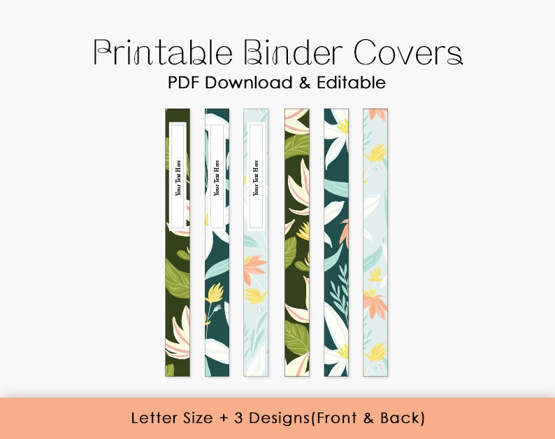 Printable Binder Covers | Floral Binder Covers - Etsy