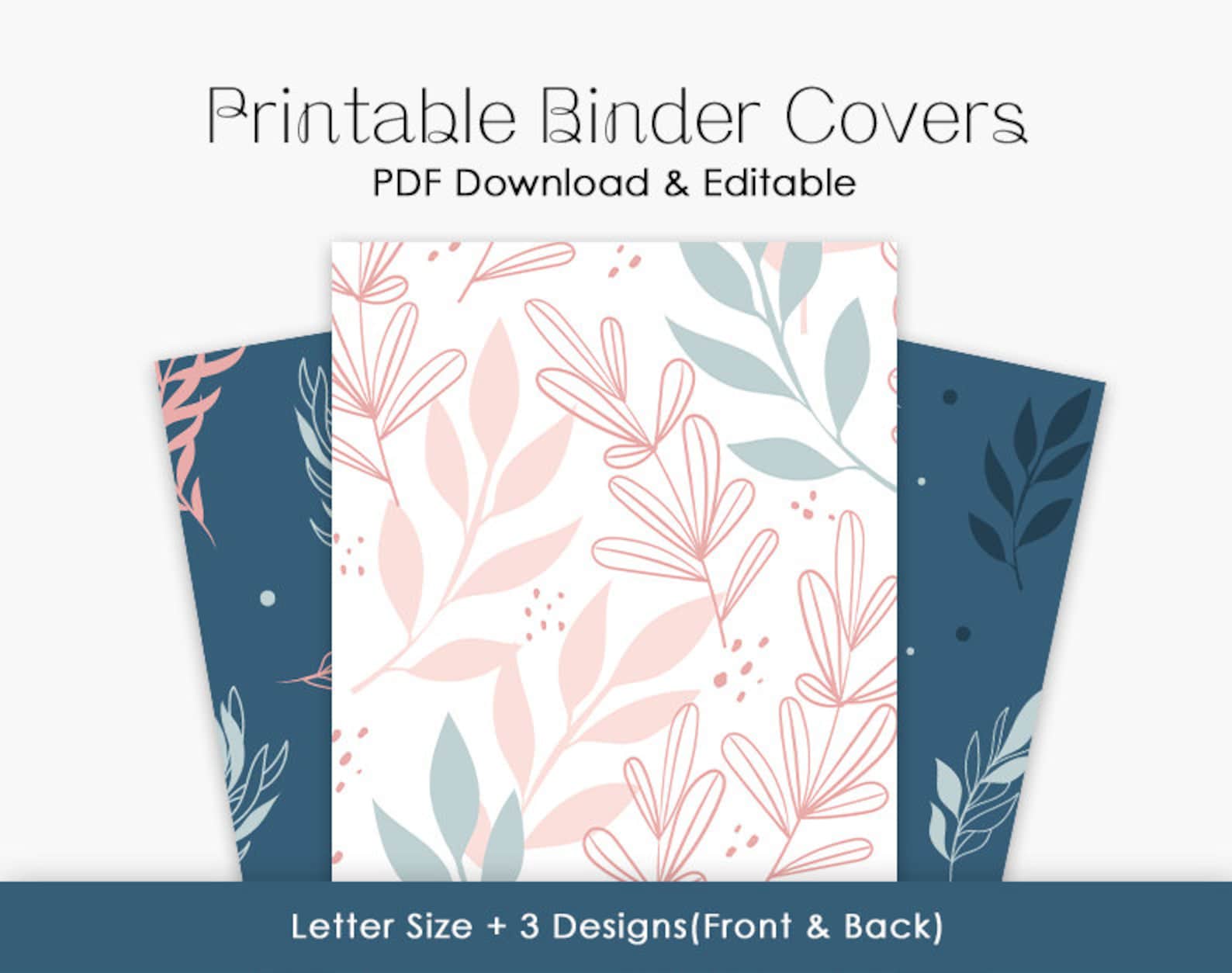 Printable Binder Cover | Flora Feather Cover - Etsy