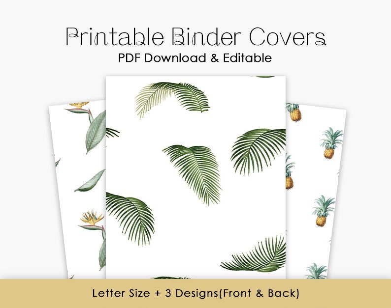 Tropical Summer Printable Binder Covers - Etsy