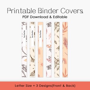 Binder Cover Printable and Spines in Boho Style - Etsy