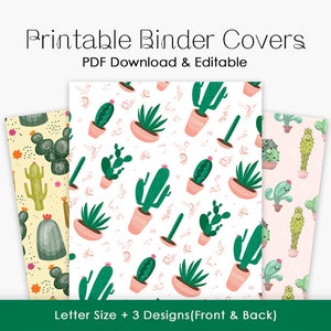 Cactus Printable Binder Covers - Etsy