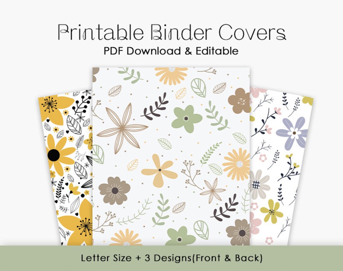 Printable Editable Binder Cover 3 Set - Etsy Canada