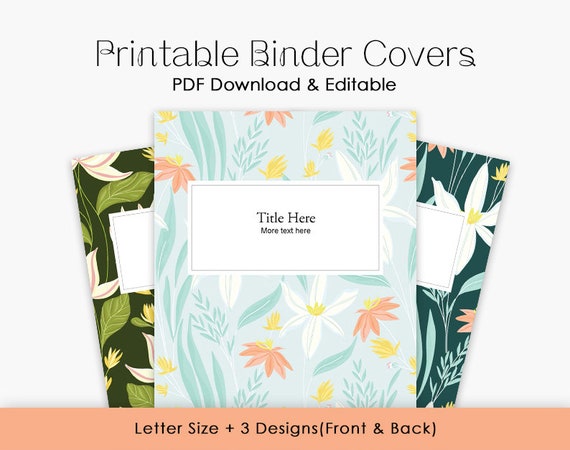 Printable Binder Covers Floral Binder Covers | Etsy