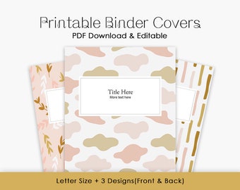 Planner Cover Page, 10 Editable Binder Covers and Spines, Binder Cover ...