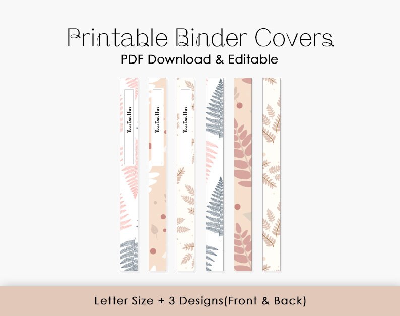 Printable Binder Cover Boho Style Template - Etsy