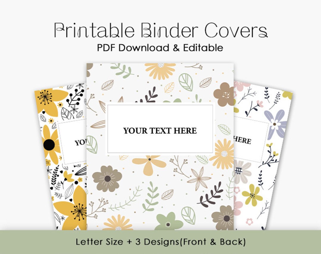 Printable Editable Binder Cover 3 Set - Etsy