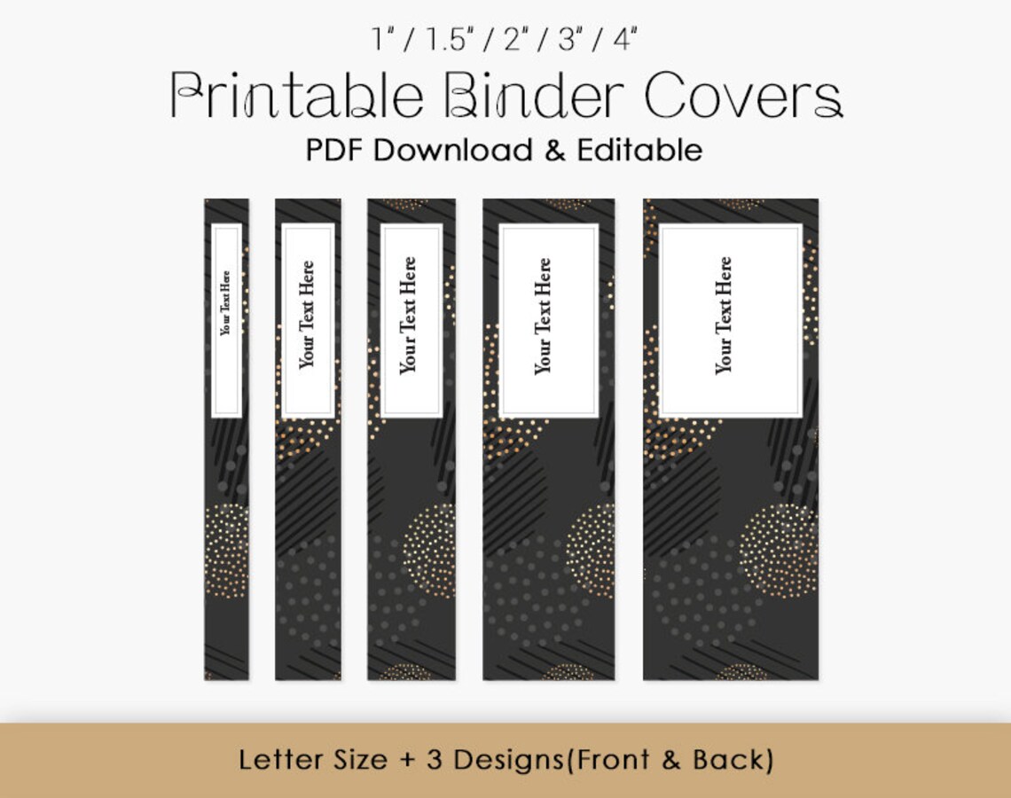 Binder Cover and Spines Printable - Etsy