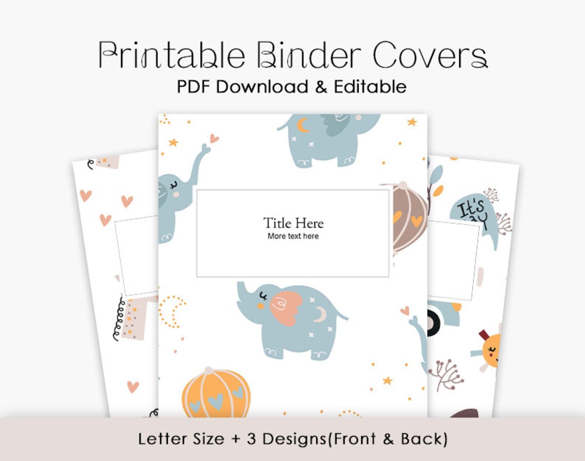Cute Editable Printable Binder Covers - Etsy