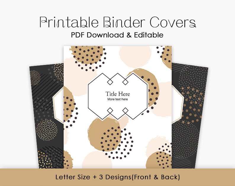 Binder Cover and Spines Printable - Etsy