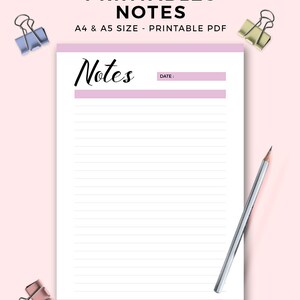 Printable Lined Paper | Planner Inserts - Etsy