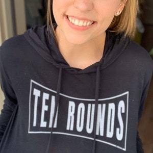 10 Boxing Rounds Cropped Hoodie, Womens Cropped Boxing Sweatshirt ...