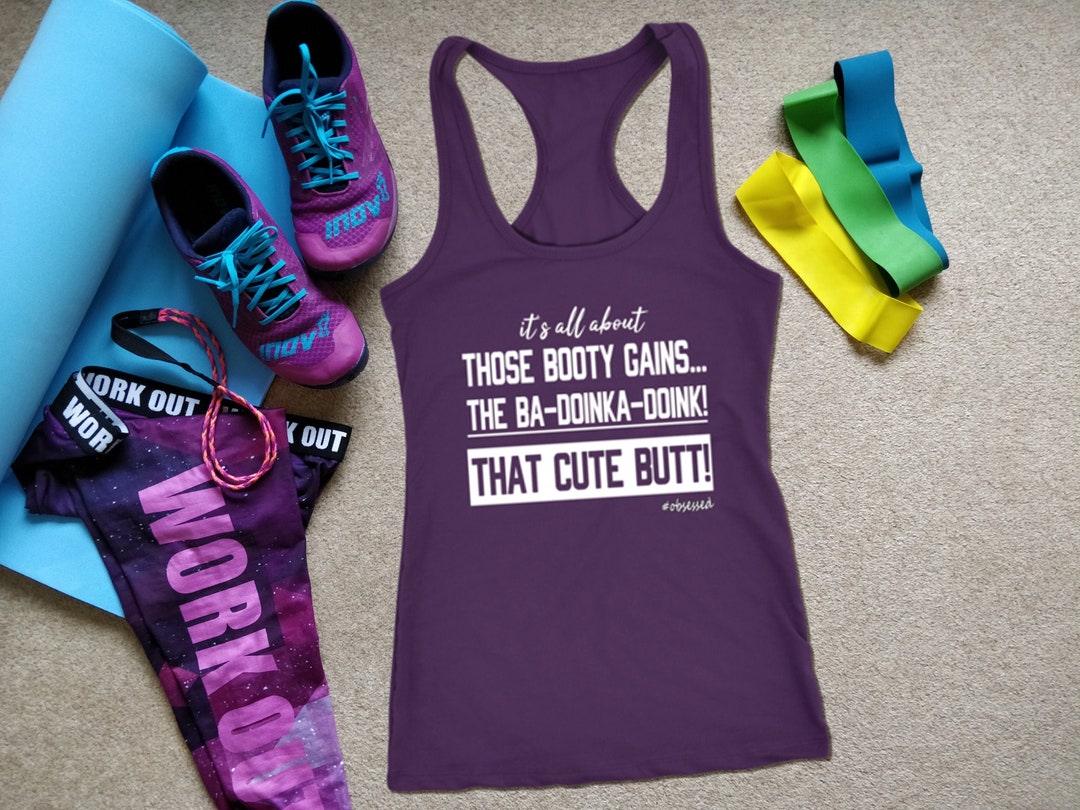 Booty Workout Tank Womens Squats Top Ladies Booty Gains Fitness Shirt ...