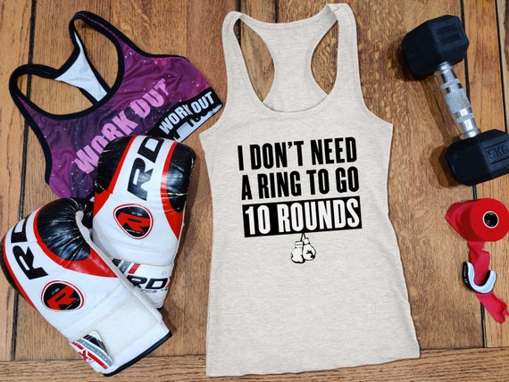 10 Boxing Rounds Tank Womens Workout Shirt Ladies Home | Etsy