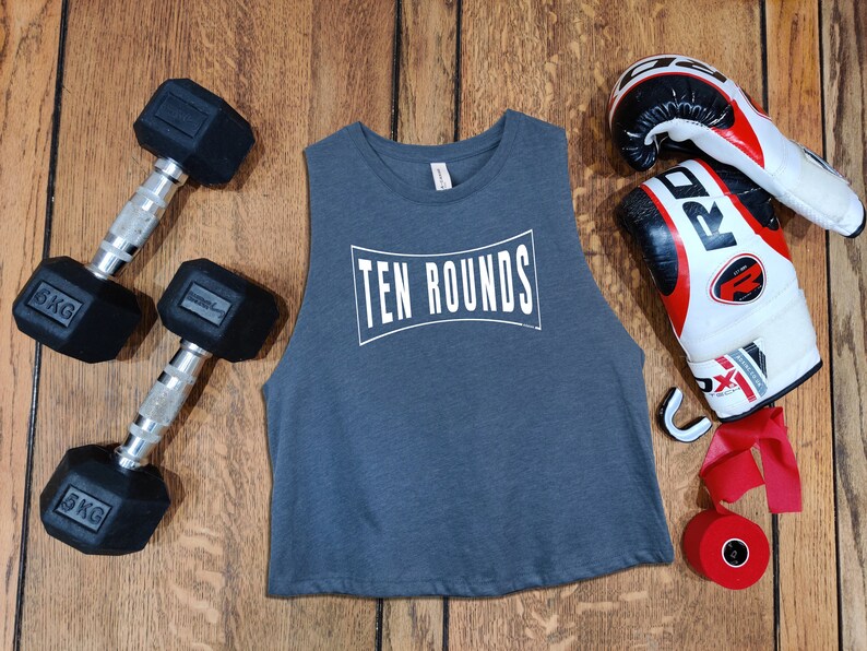 10 Boxing Rounds Cropped Tank Womens Workout Tank Lady Boxer Coach Gift ...