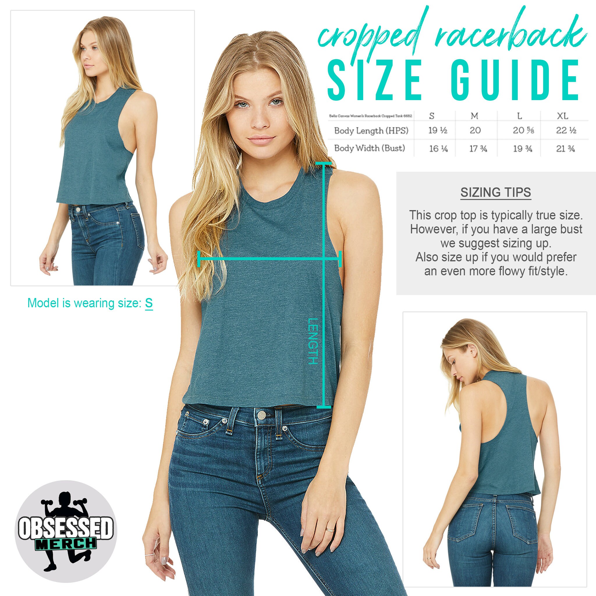 EMERALD COACH Cropped Tank Womens Workout Crop Shirt Ladies Fitness ...
