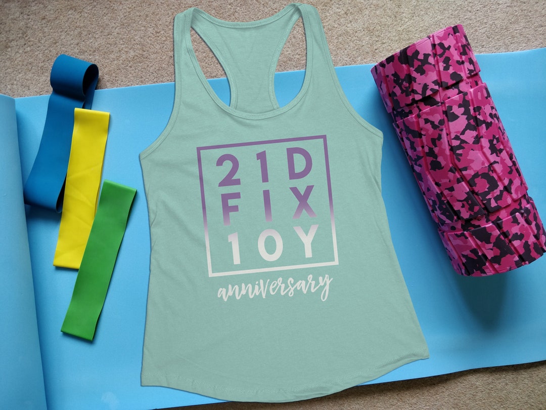 21D FIX 10Y Anniversary Workout Tank Womens 21 Day Autumn Coach Fix Ten ...