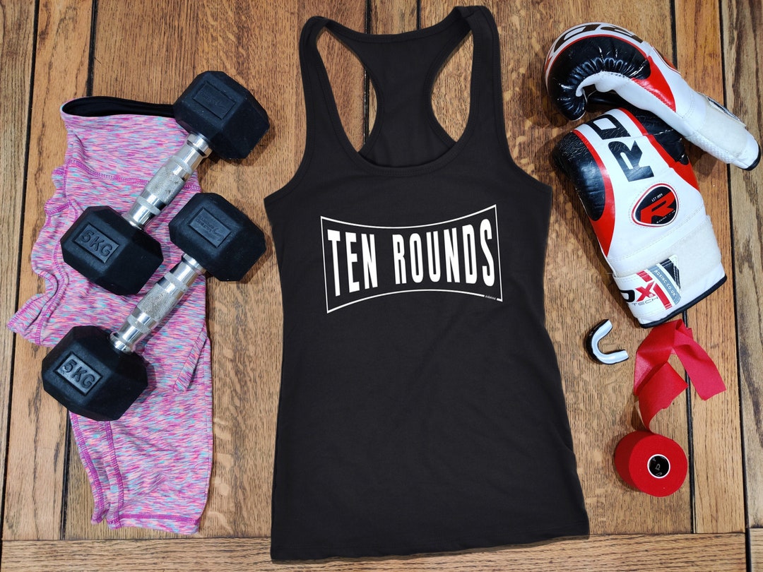 10 Boxing Rounds Tank Womens Boxing Fitness Shirt Ladies Punching Coach ...