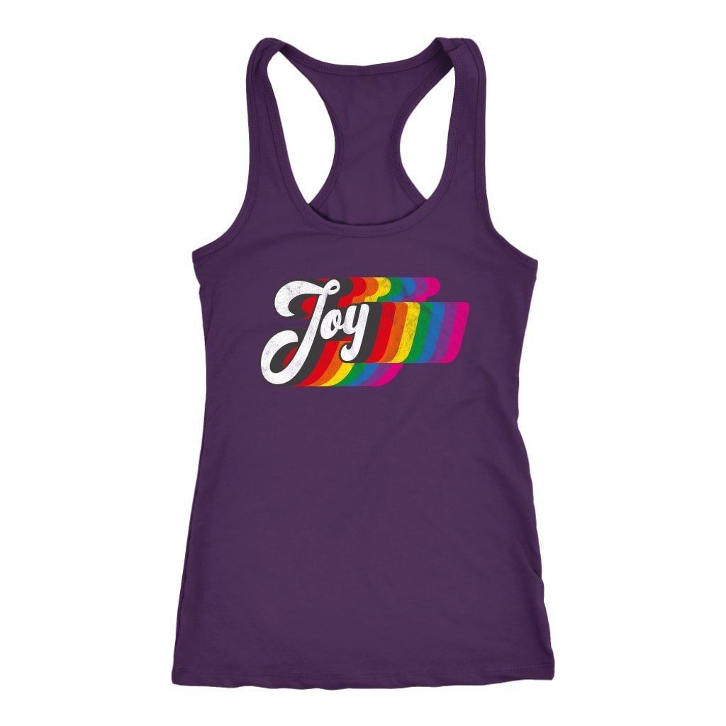 JOY Rainbow Tank Womens Find the Joy Colorful Warn Look Workout Shirt ...