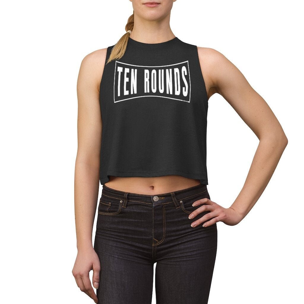 10 Boxing Rounds Cropped Tank Womens Workout Tank Lady Boxer Coach Gift ...