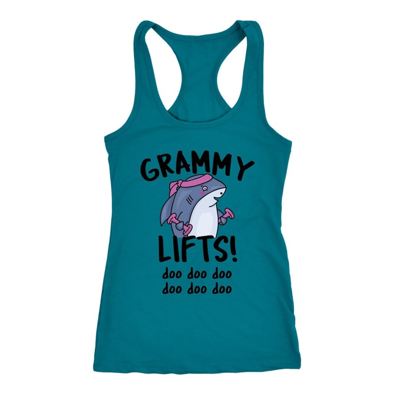Grammy Shark Lifts Doo Doo Doo Funny Grandma Workout Tank | Etsy