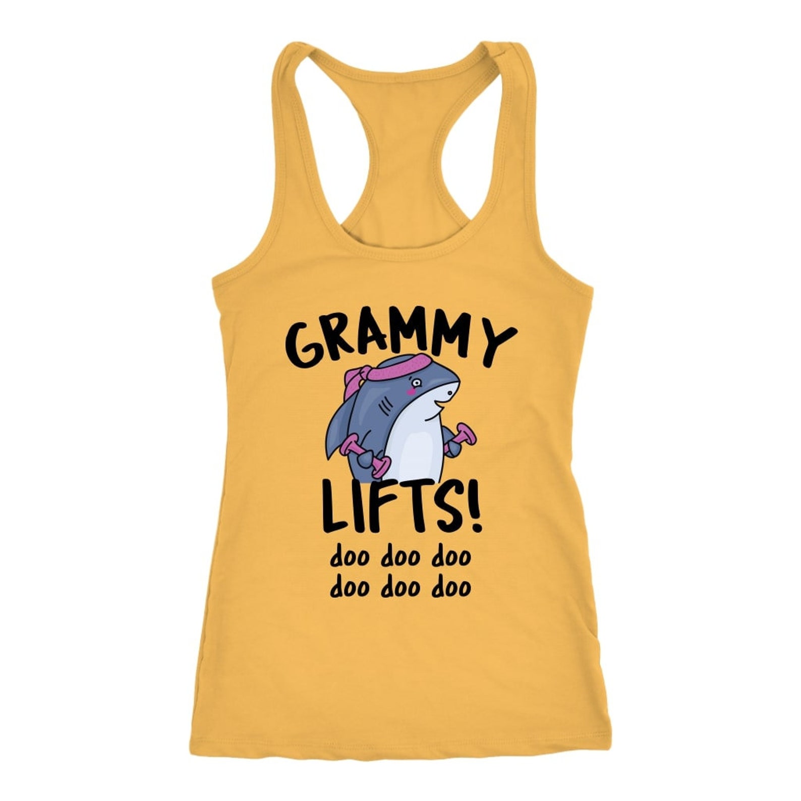 Grammy Shark Lifts Doo Doo Doo Funny Grandma Workout Tank | Etsy