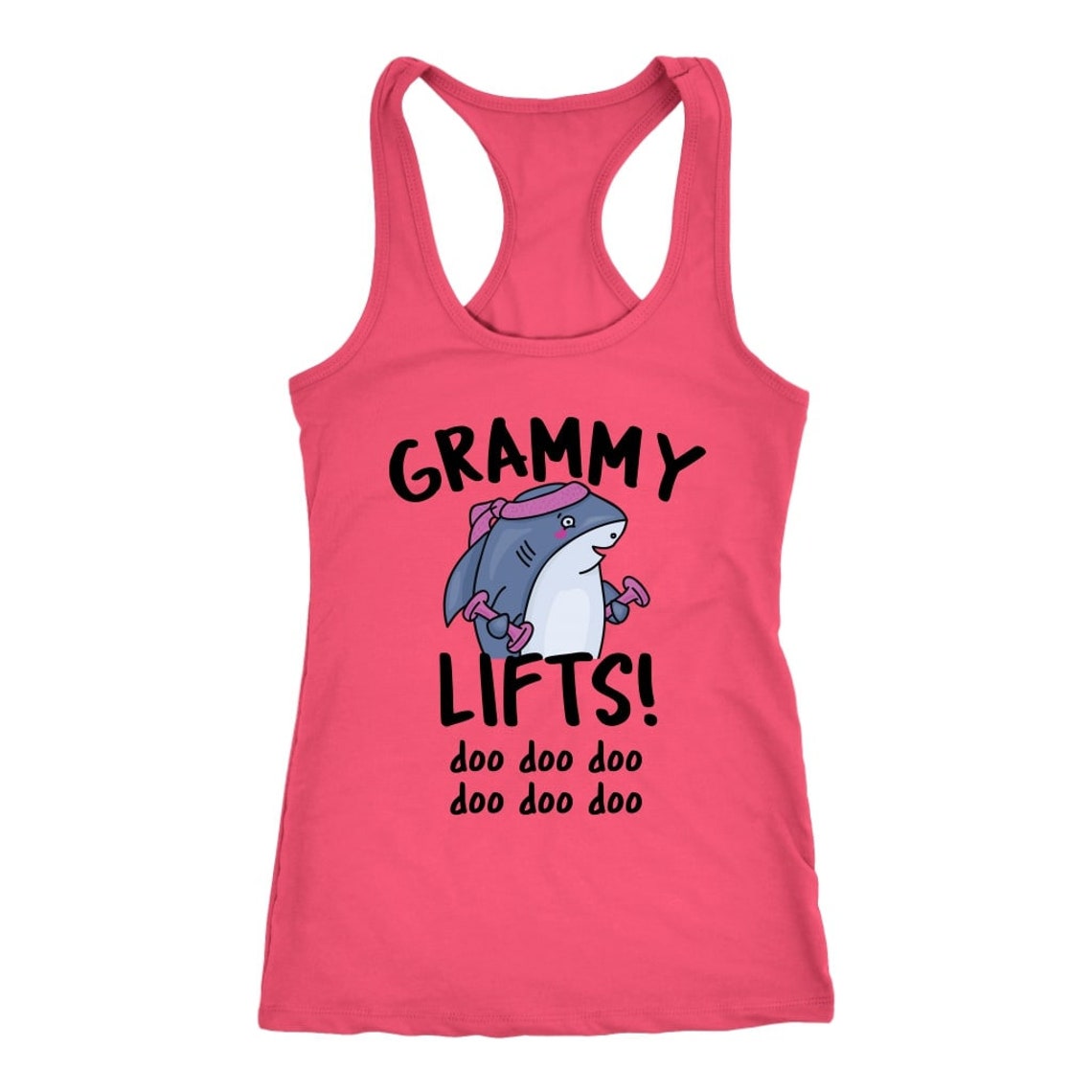 Grammy Shark Lifts Doo Doo Doo Funny Grandma Workout Tank | Etsy