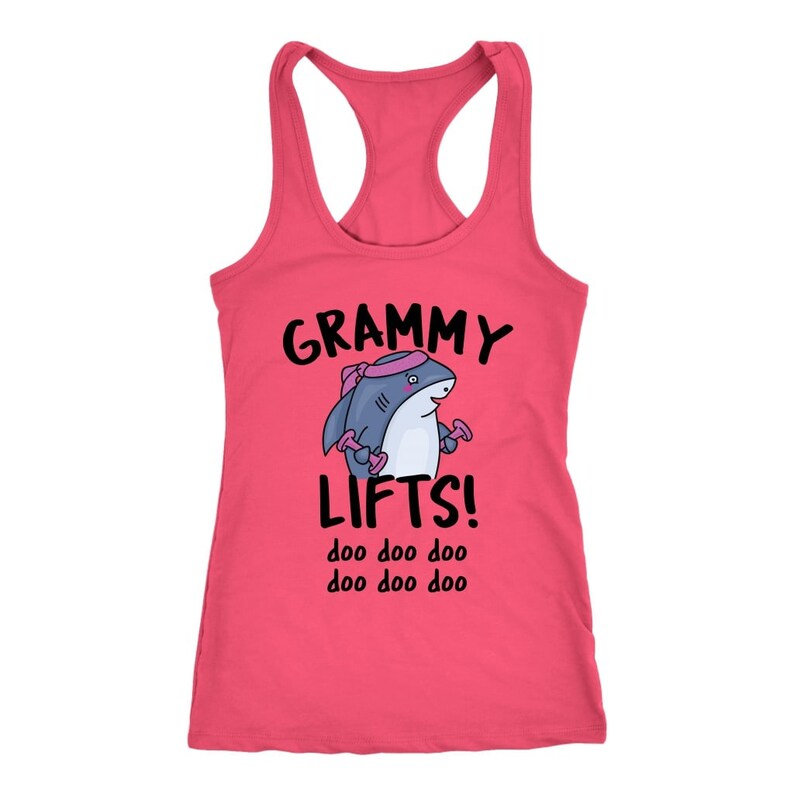 Grammy Shark Lifts Doo Doo Doo Funny Grandma Workout Tank | Etsy