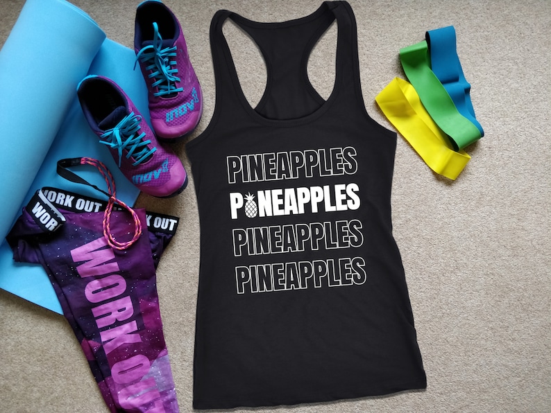Pineapples Pineapples Pineapples Pineapples Womens Workout Tank Coach ...