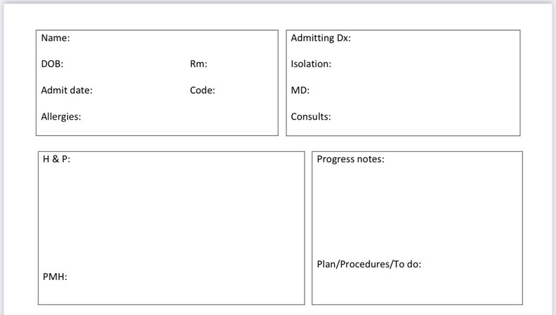 Medical Surgical Report Sheet - Etsy