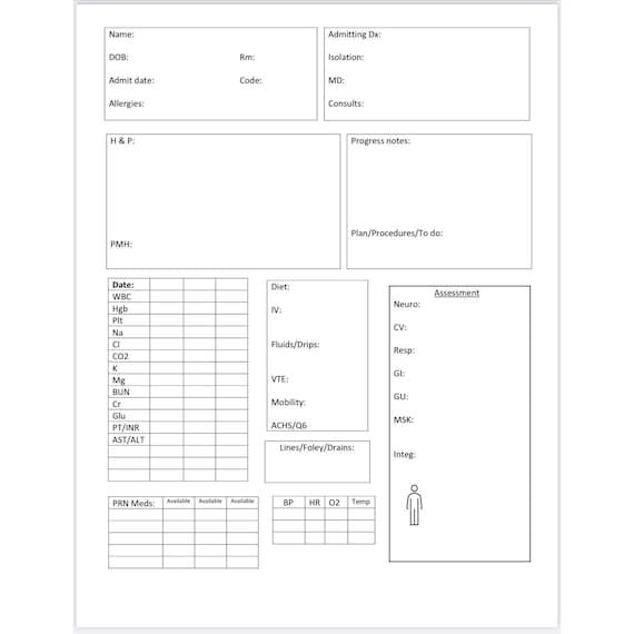 Medical Surgical Report Sheet - Etsy