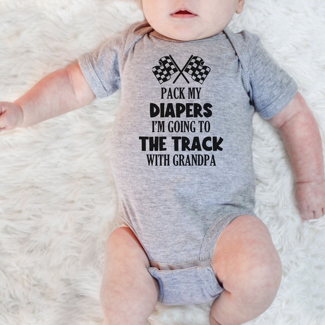 Racing Baby Bodysuit, Pack My Diapers I'm Going to the Track With ...