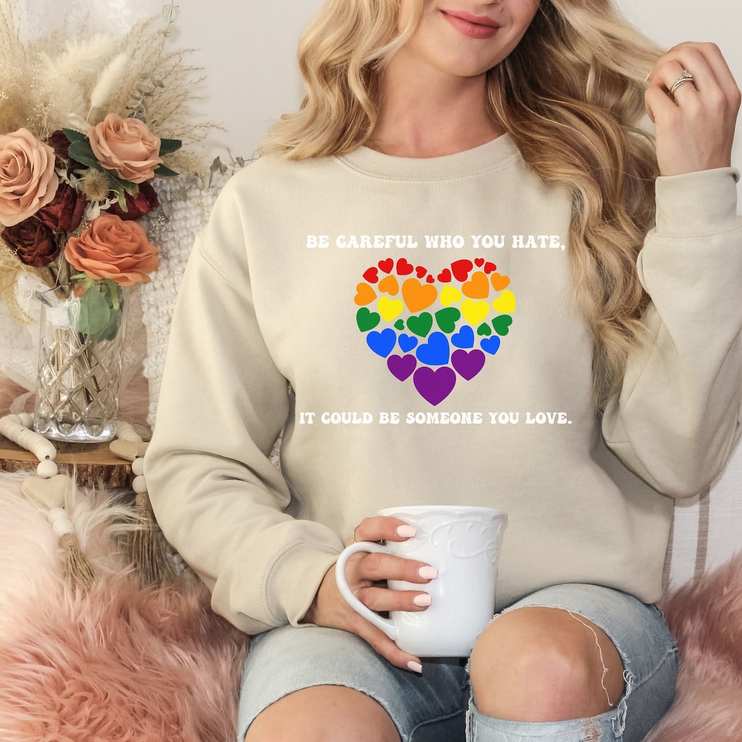 Pride Rainbow Heart Sweatshirt: Equality LGBT Crewneck - Etsy