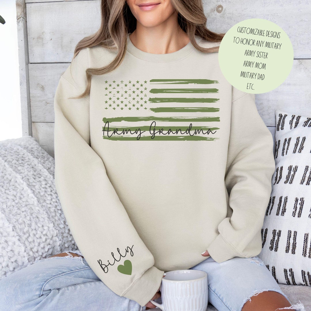 Personalized Proud Army Grandma Sweatshirt, Military Mom Sweatshirt ...