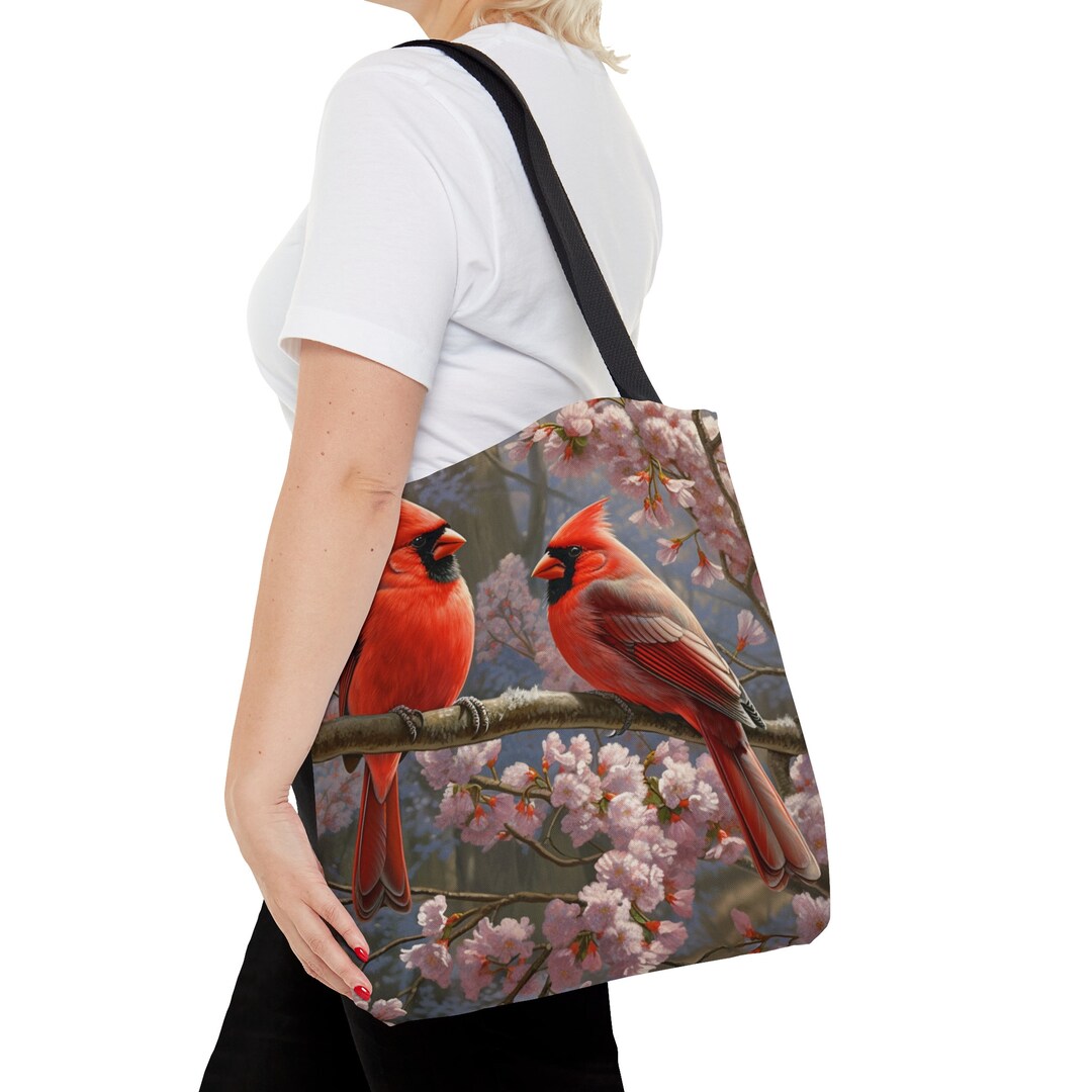 Red Cardinal Tote Bag Summer Tote Bag Bird Tote Bag Tote - Etsy