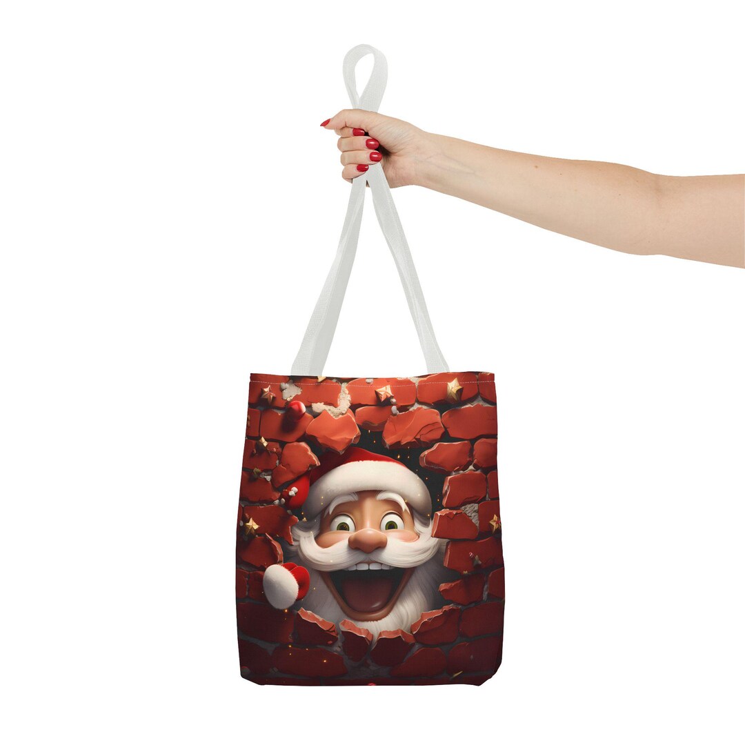3D Santa Tote Bag, Funny Christmas Holiday Bag - Etsy