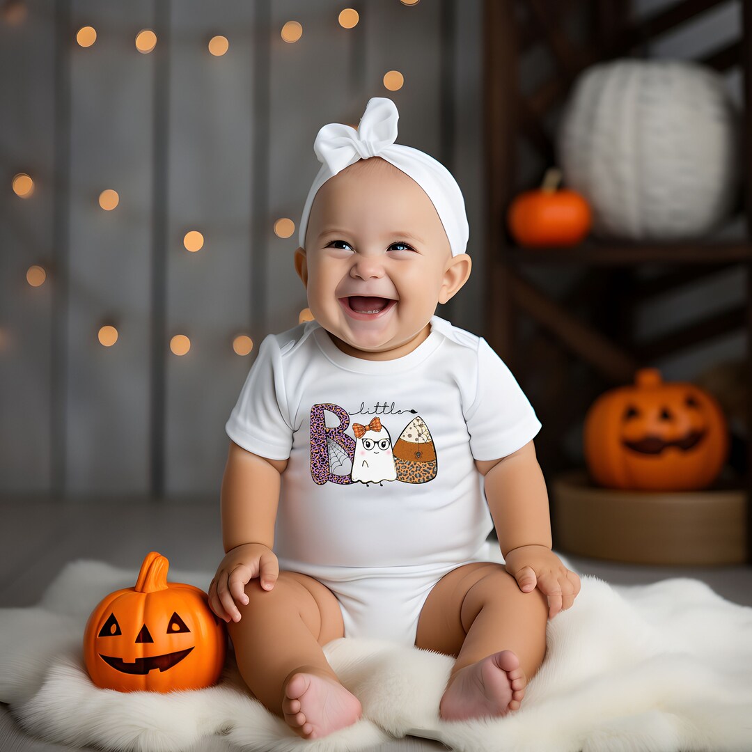Halloween Little Boo Bodysuit, Cute Retro Bodysuit, Halloween Baby ...