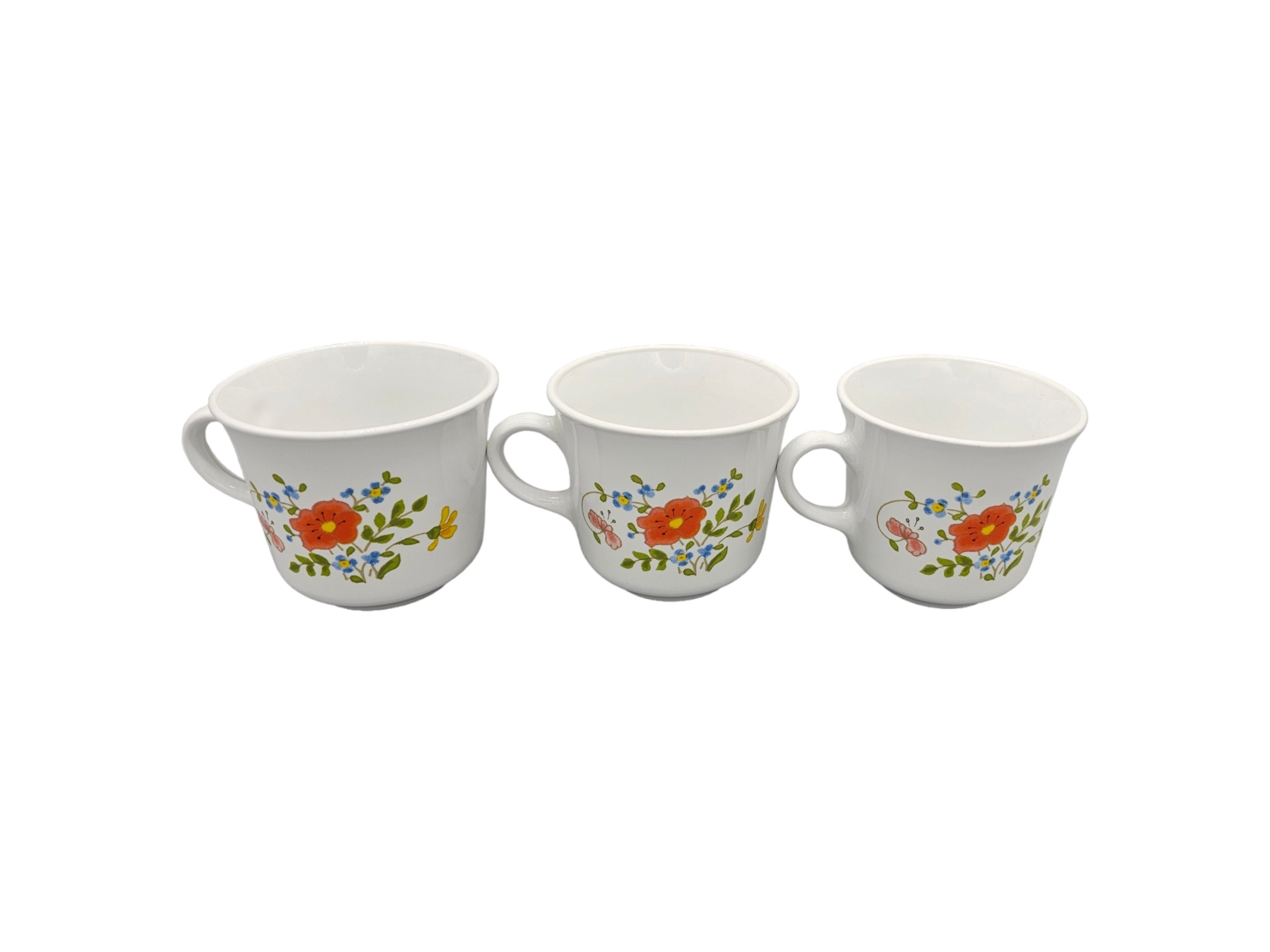 Vintage Corning Ware Corelle Wildflower Coffee Tea Cups/ Mugs-set of 3 ...