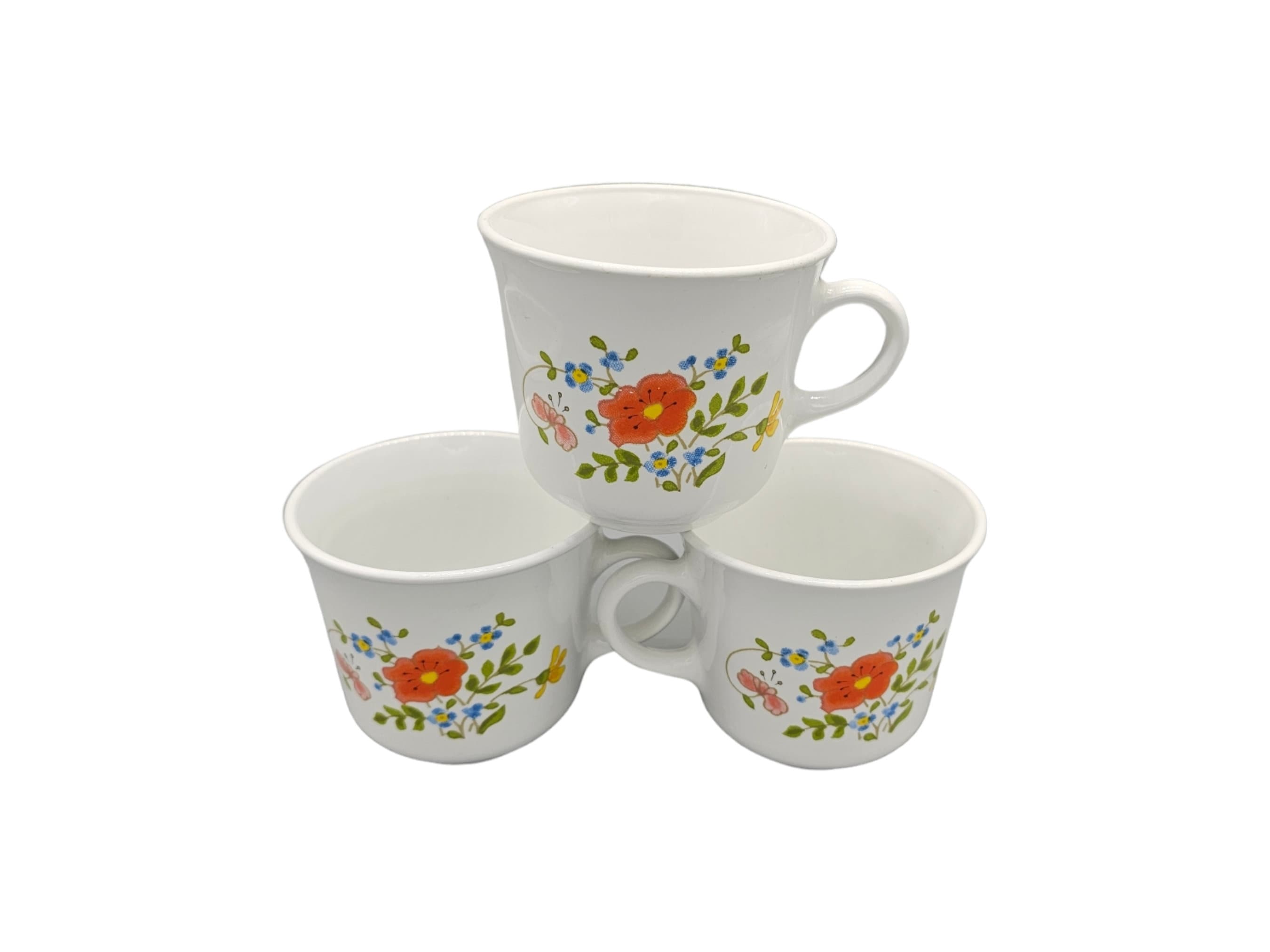Vintage Corning Ware Corelle Wildflower Coffee Tea Cups/ Mugs-set of 3 ...