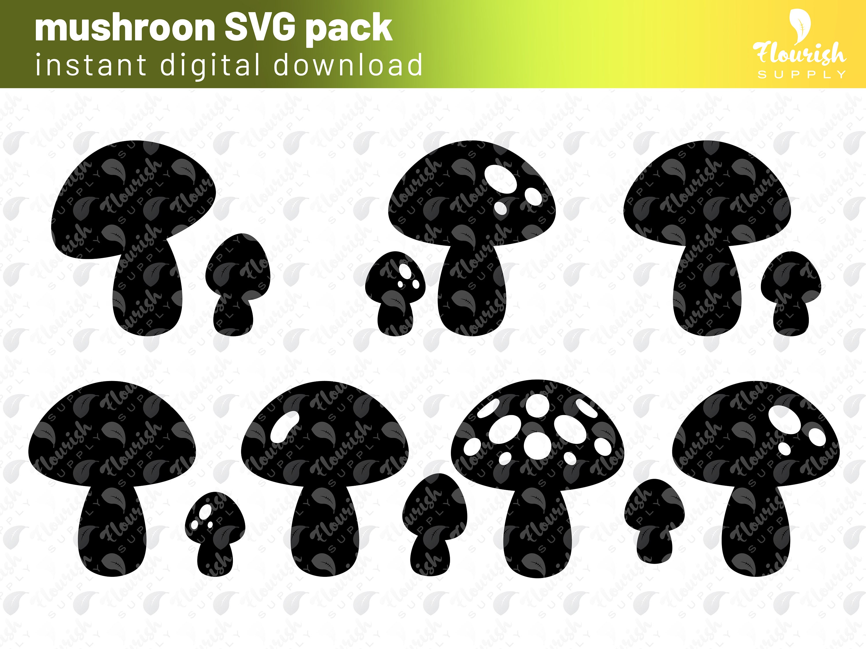 Mushroom SVG Value Pack - Cut File SVG Cricut Silhouette Glowforge ...