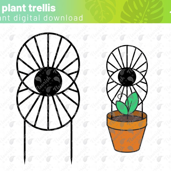 Art Deco Plant Trellis Cut File SVG for Indoor House Plants .SVG for ...