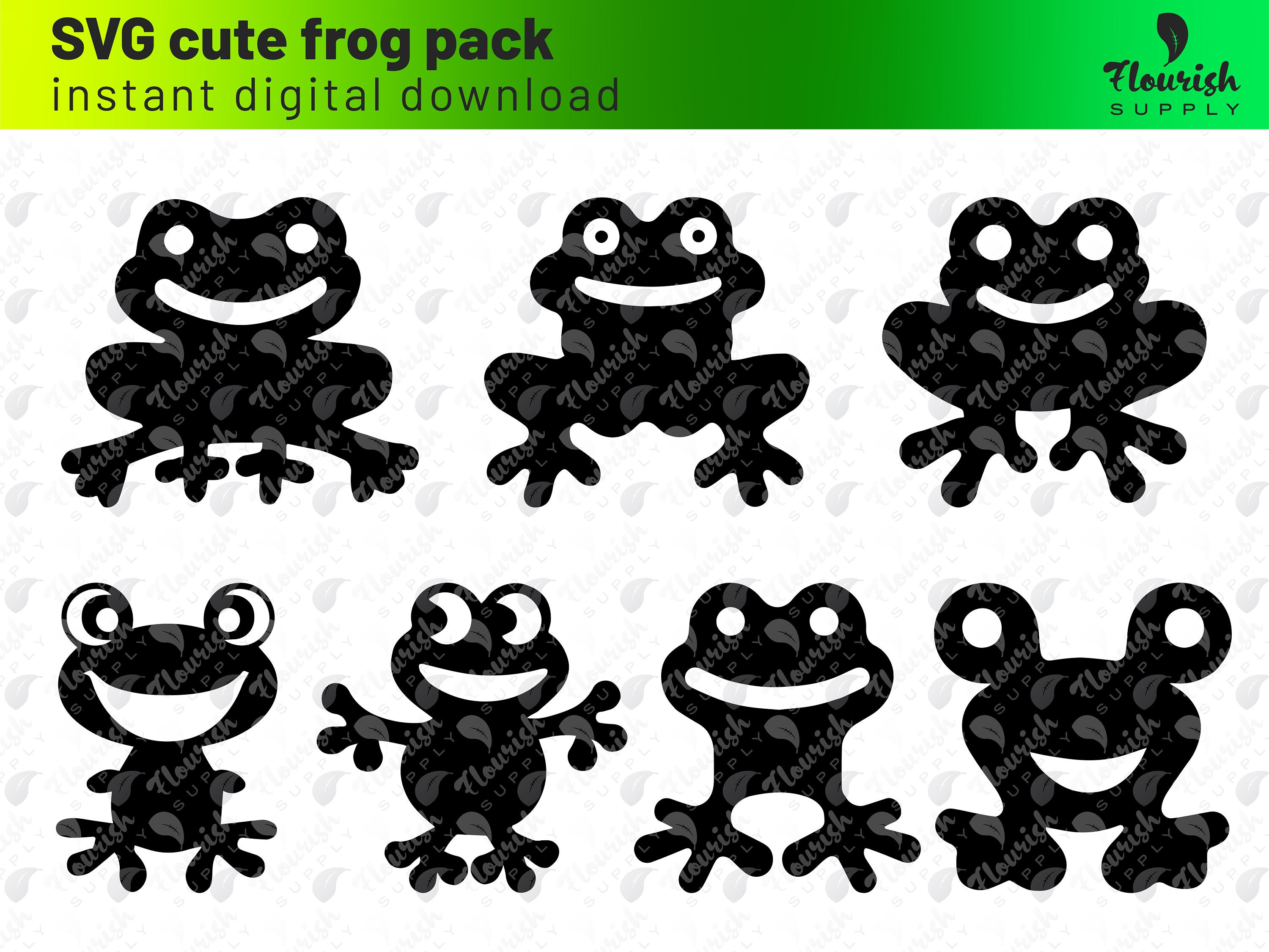 Cute Frog SVG Pack Cut File for Cutting Machines - Etsy Ireland