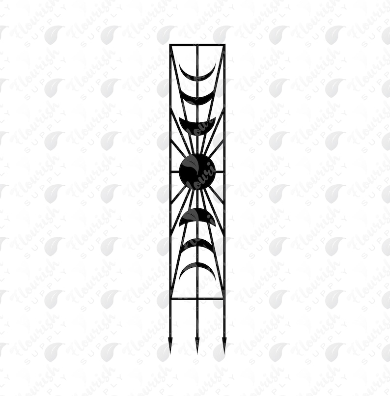 Moon Phase Rays Lunar Plant Trellis Cut File SVG for Indoor House ...