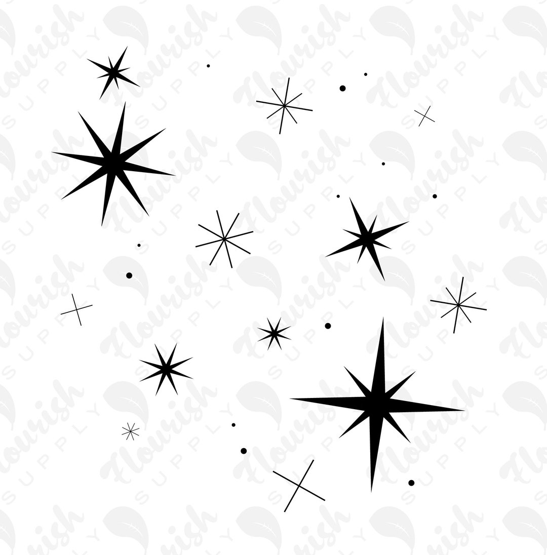 Sparkle Stars Glitter SVG Stencil Template Cut File - Etsy