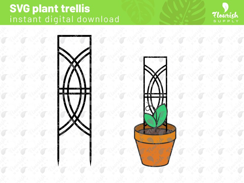 Art Deco Plant Trellis Cut File SVG for Indoor House Plants - .SVG for ...
