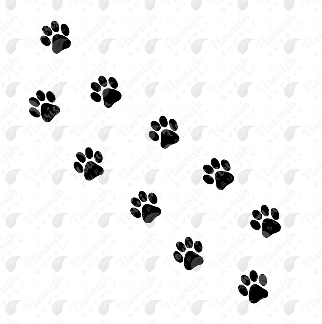 Paw Prints Cat Dog Cute Pet Animal - Vector Cut File SVG PNG Cricut ...
