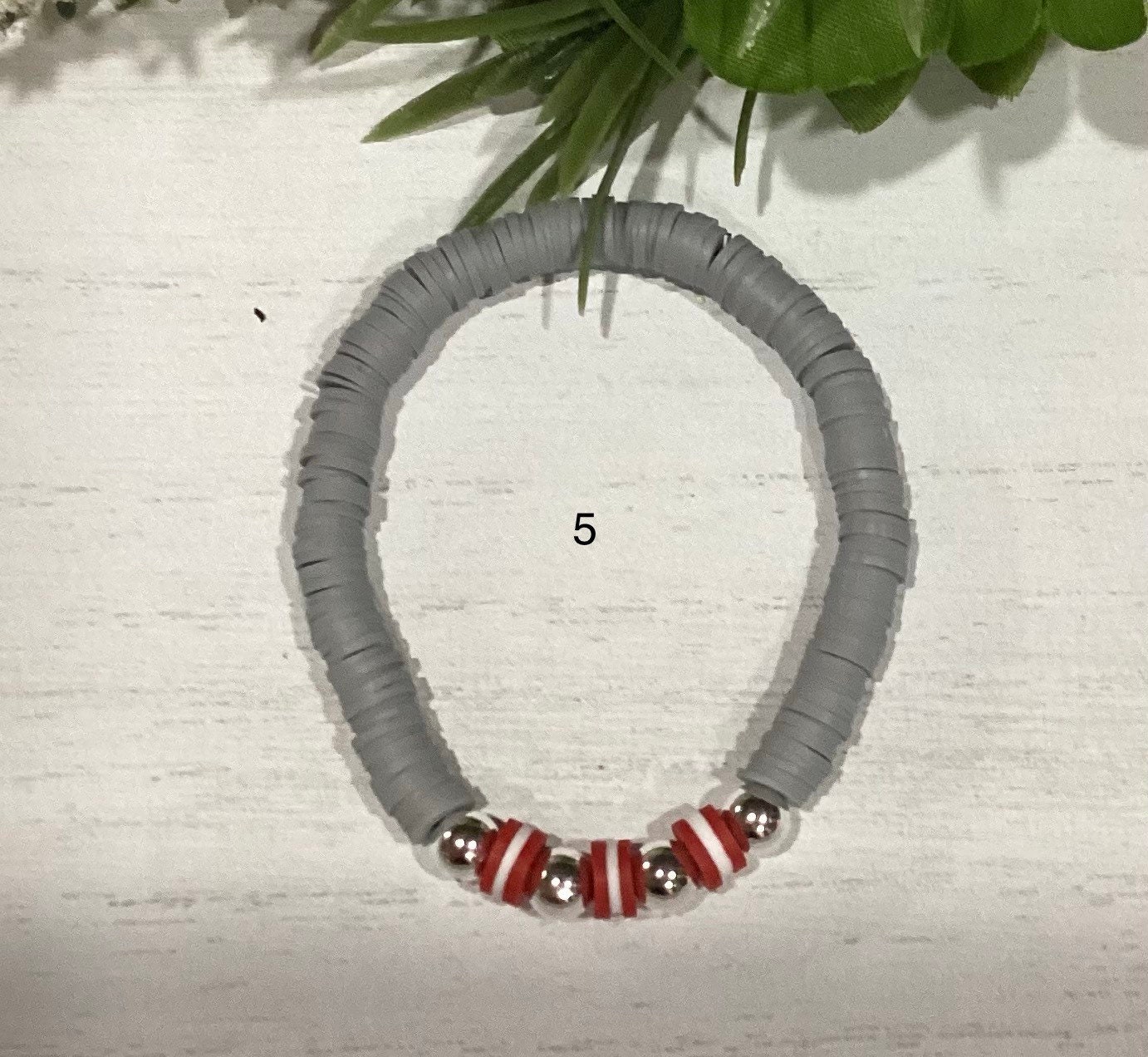 Oklahoma Sooners, College Football Bracelet, Heishi Bead Bracelet Stack ...