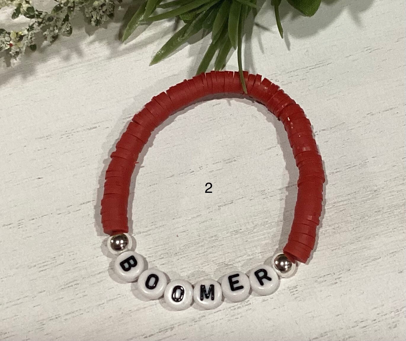 Oklahoma Sooners, College Football Bracelet, Heishi Bead Bracelet Stack ...