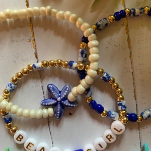 Beach Girl Bracelet Stack, Beaded Bracelet Stack, Boho Jewelry for ...