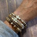 Heishi Bead Bracelet Stack Cross Bracelet Beaded Bracelet - Etsy