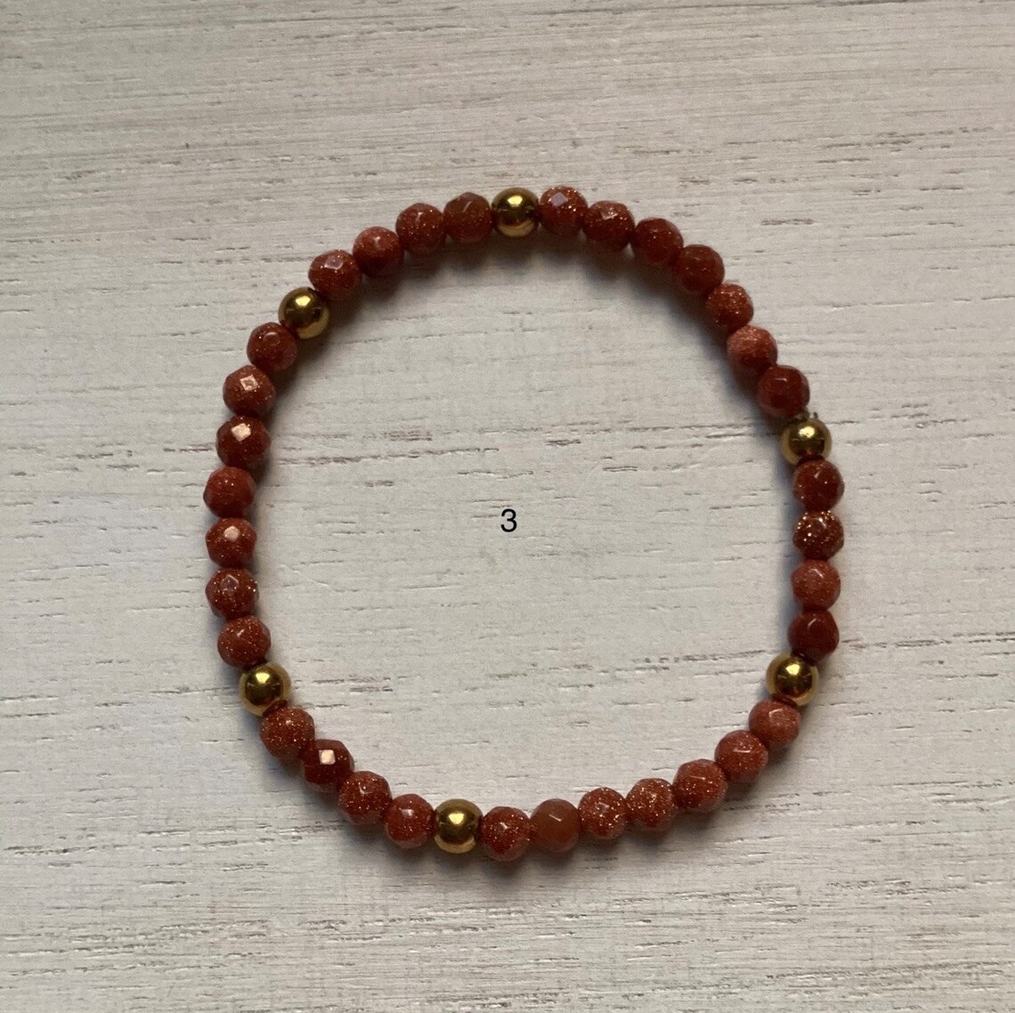 Goldstone Bead Bracelet Stack, Heishi Bead Bracelet Stack, Beaded ...